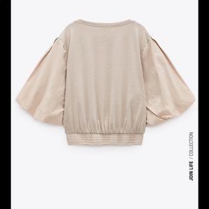 Zara | Tops | Zara Balloon Sleeve Top | Poshmark
